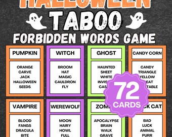 Halloween Taboo Game | Halloween Party Games | Halloween 5-second Game ...