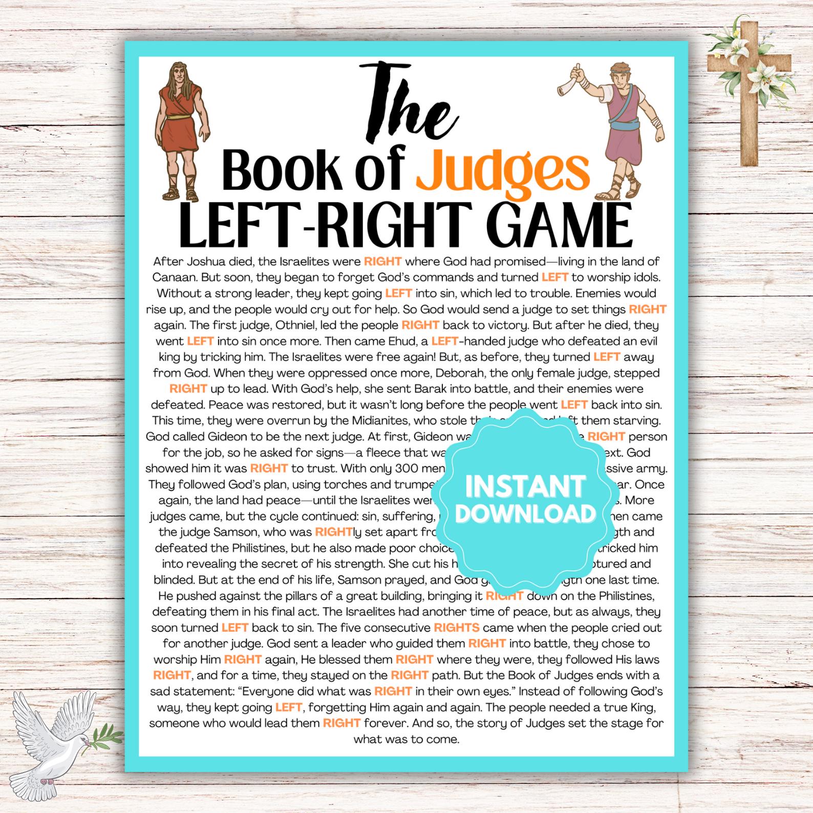 Judges Bible Game L Bible Left-right Game L Sunday School Church Games ...