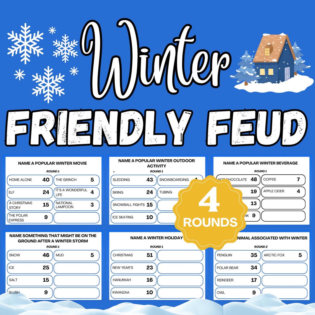 Winter Friendly Feud | Winter Party Games | Winter Friendly Feud ...