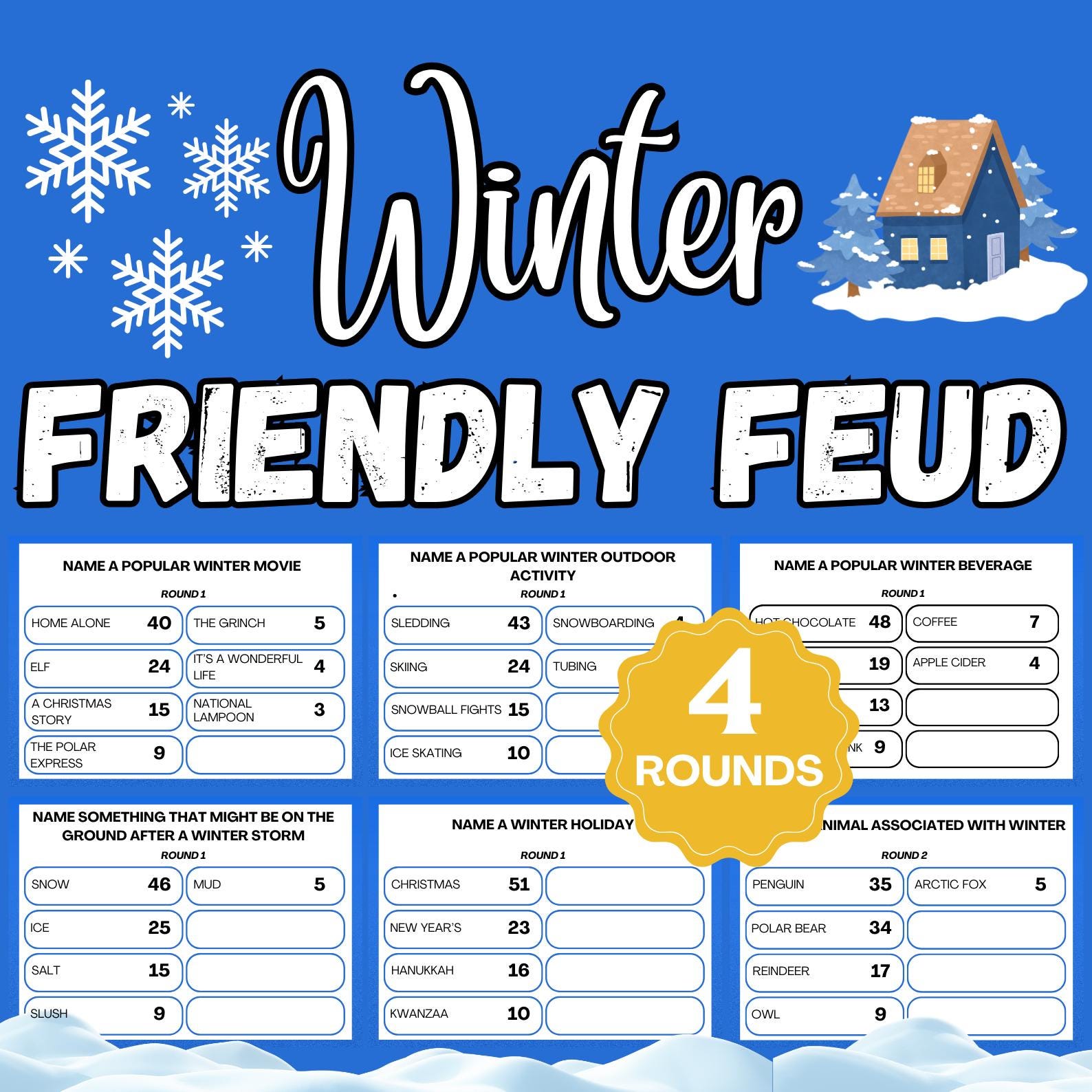 Winter Friendly Feud | Winter Party Games | Winter Friendly Feud ...