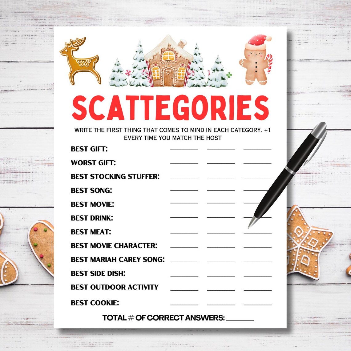 Christmas Scattegories | Christmas Games | Christmas Categories Game ...