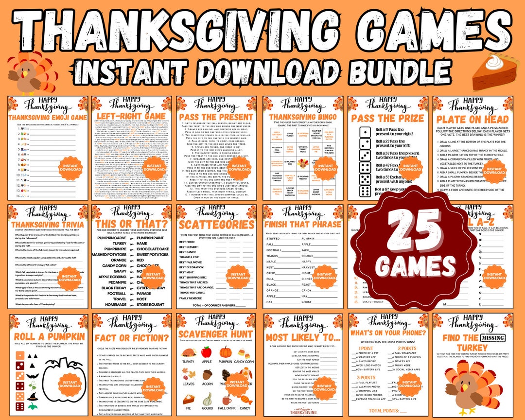 Thanksgiving Games | Printable Thanksgiving Games | Thanksgiving Game ...