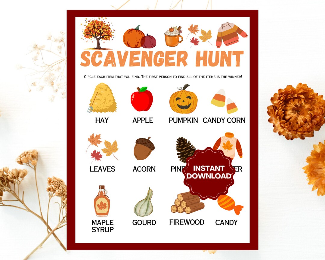 Fall Scavenger Hunt L Fall Printable Games L Fall Photo Game L Autumn ...