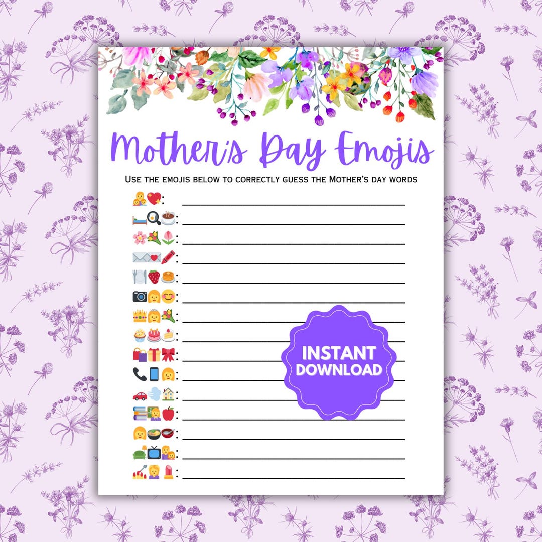Mother's Day Emoji Game| Fun Mother's Day Games | Mother's Day Emoji ...