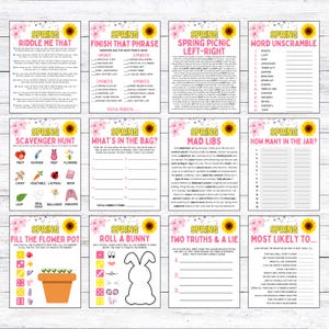 Spring Game Bundle | 35 Spring Party Games | Printable Spring Games ...