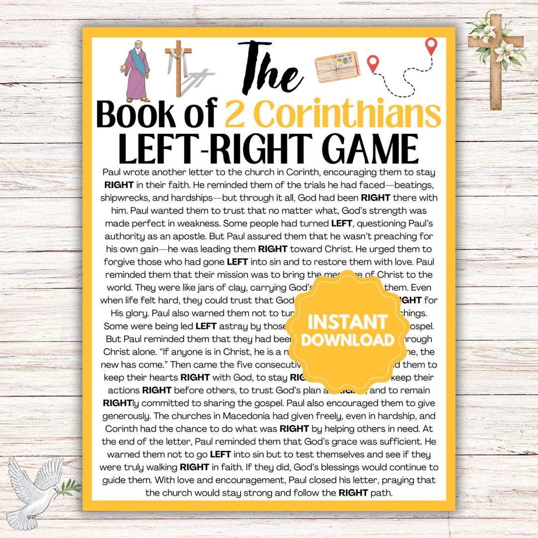 2 Corinthians Bible Game L Bible Left-right Game L Sunday School Church ...