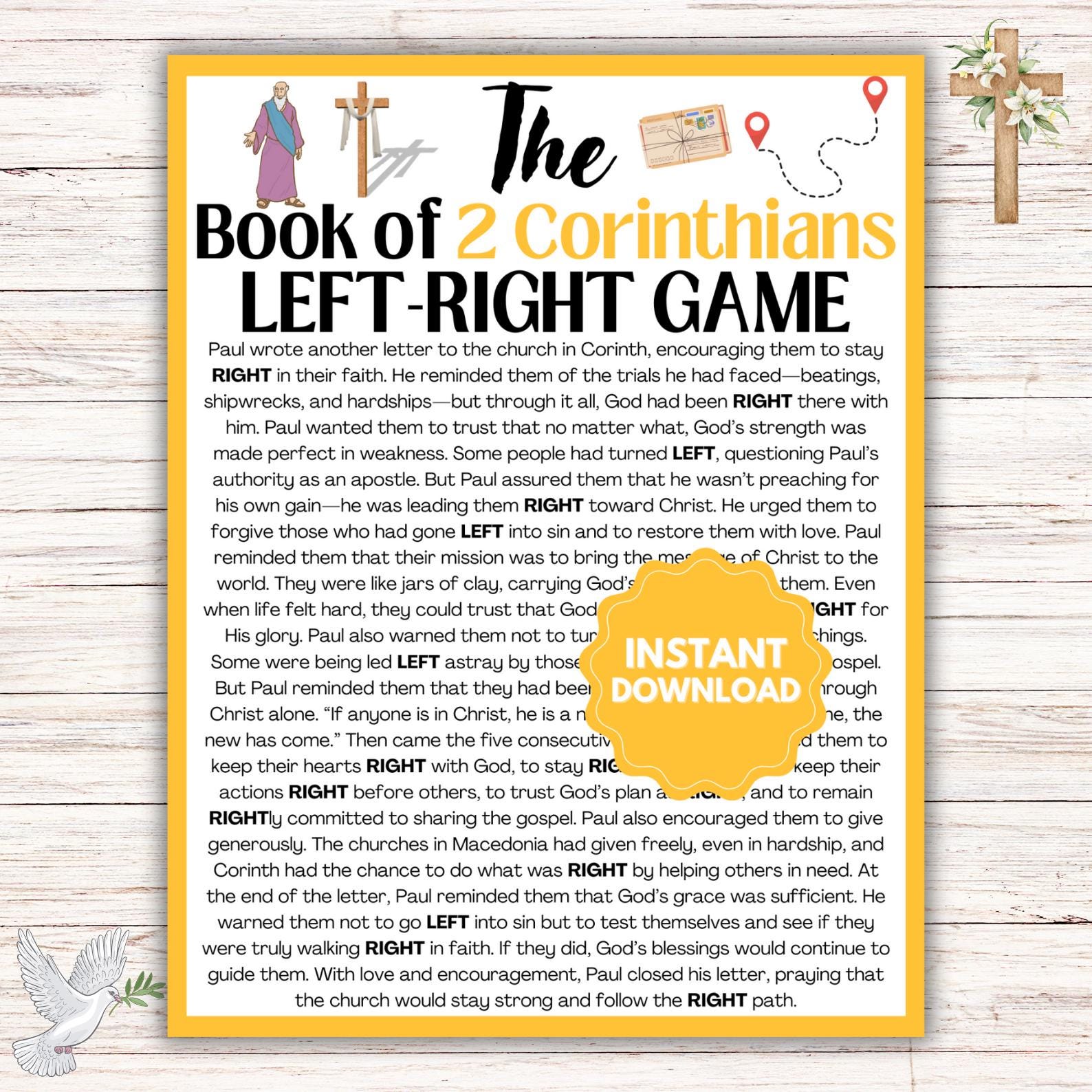 2 Corinthians Bible Game L Bible Left-right Game L Sunday School Church ...