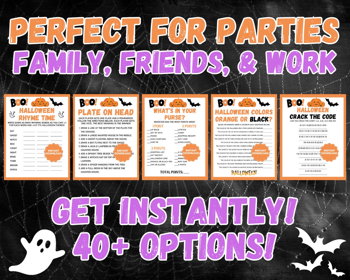 40 Halloween Games BUNDLE | Halloween Party Games | Halloween Game ...