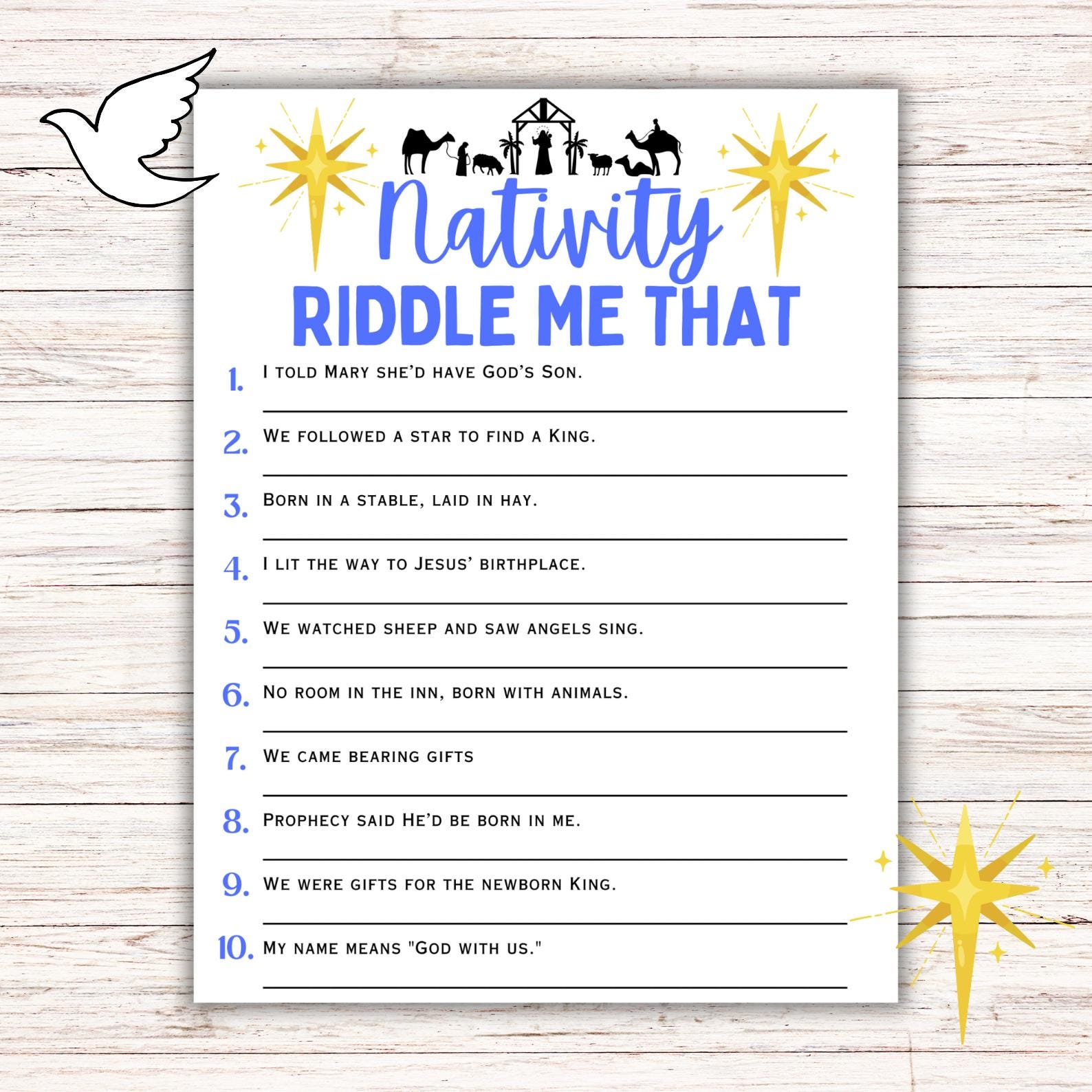 Nativity Riddle Me That | Bible Riddles | Christmas Games | Nativity ...