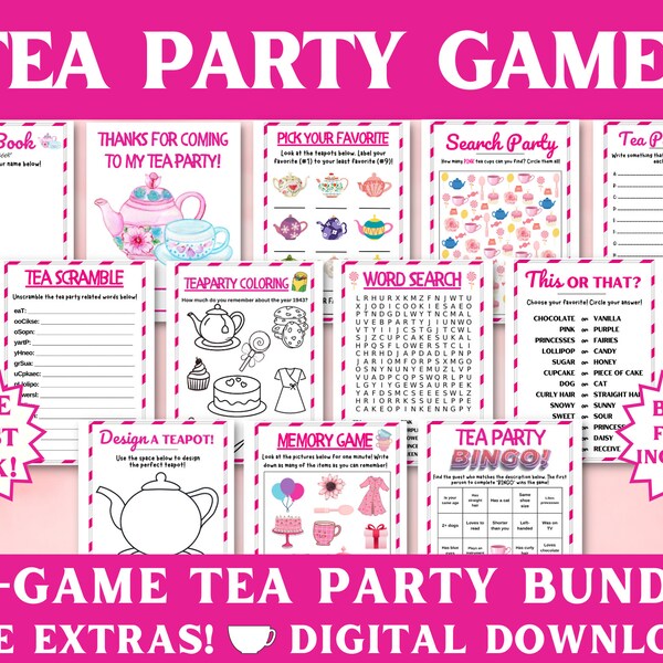 Tea Party Printable - Etsy