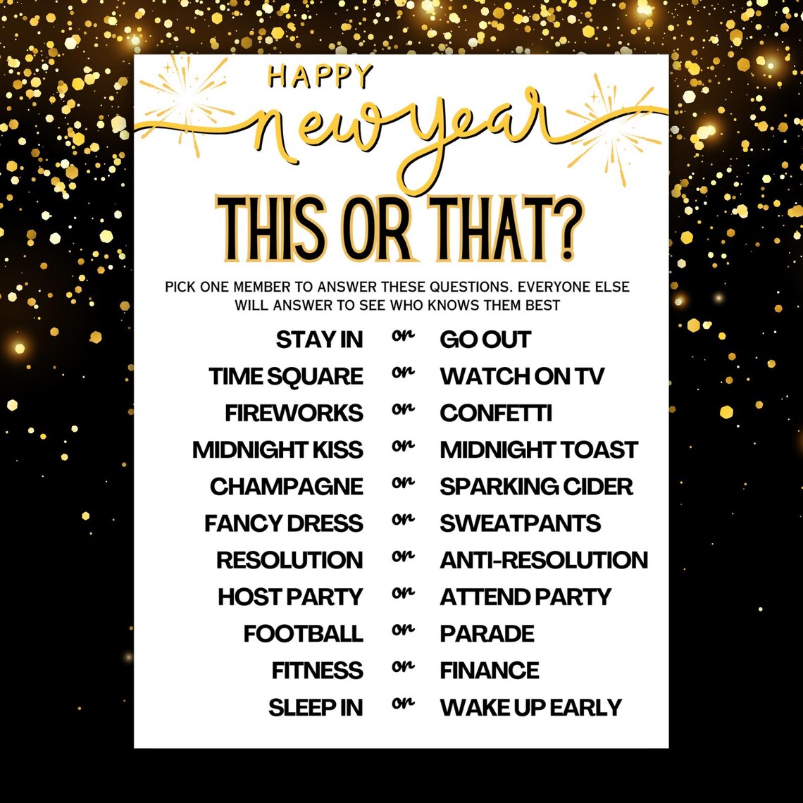 New Year's This or That | New Year's Party Games | New Year's Eve Games ...