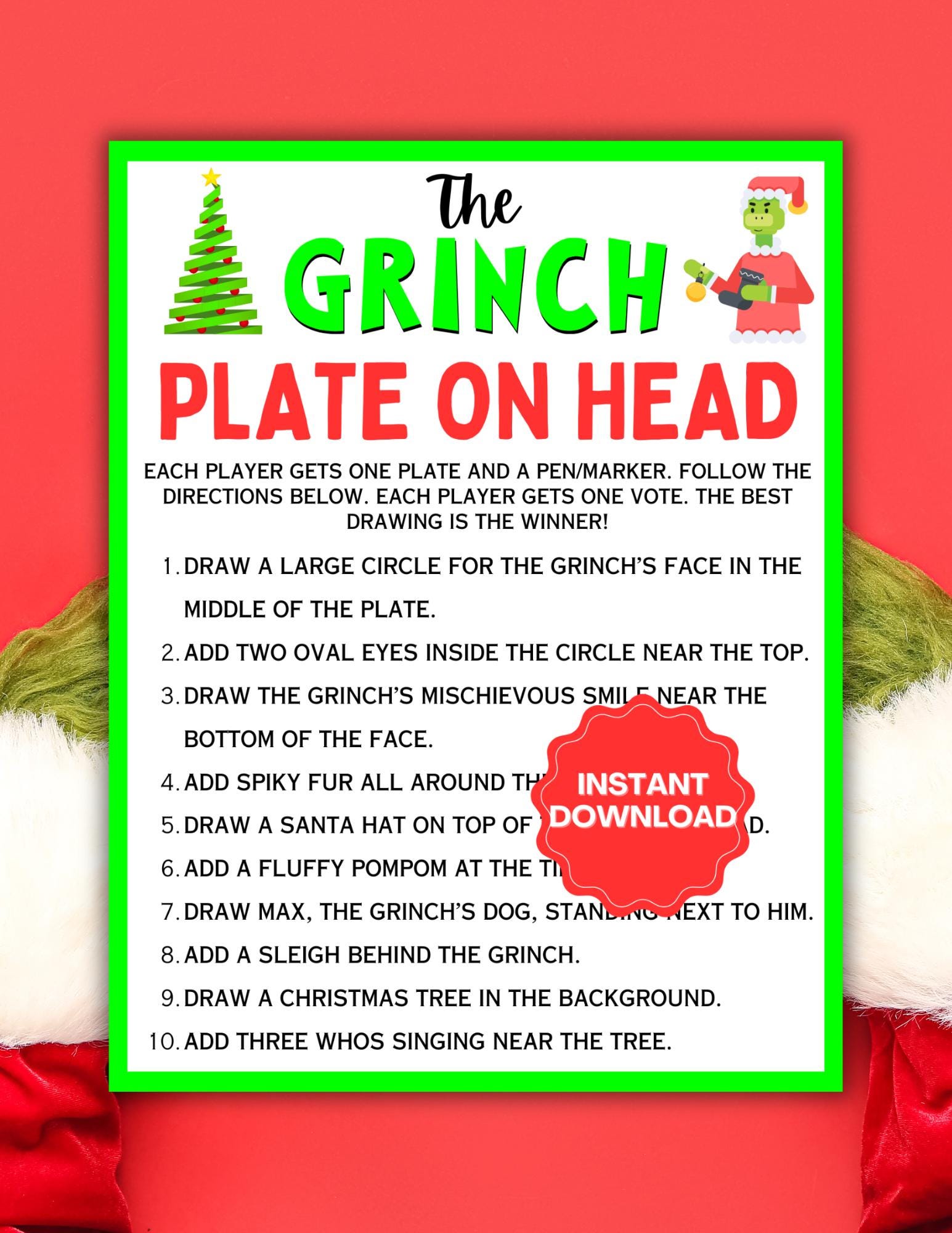 The Grinch Christmas Game | Grinch Plate on Head Game | Funny Grinch ...