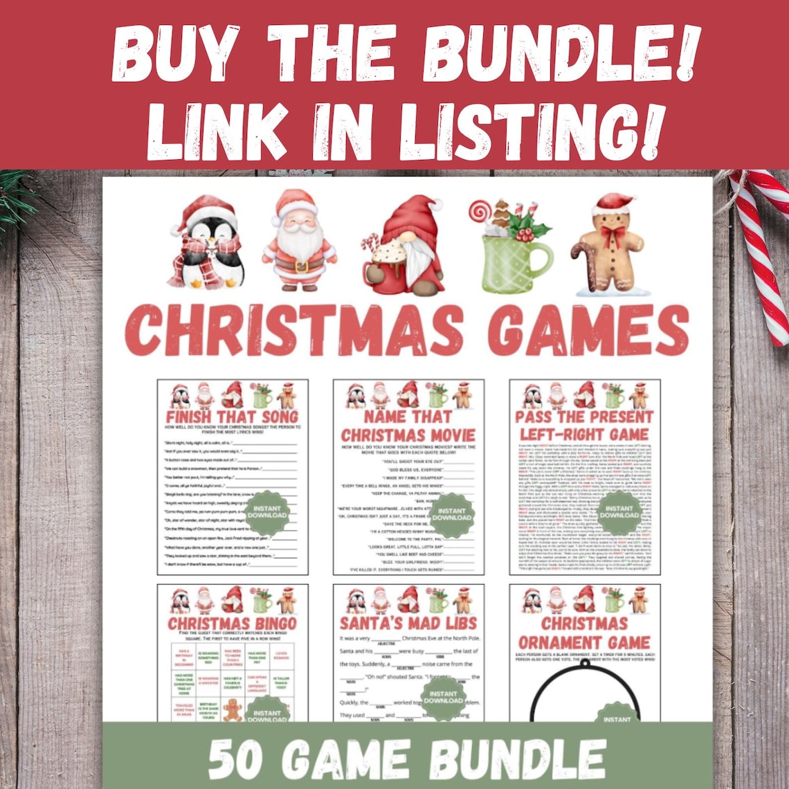 Christmas Bingo Game Christmas Party Game Christmas Find Guest Bingo ...