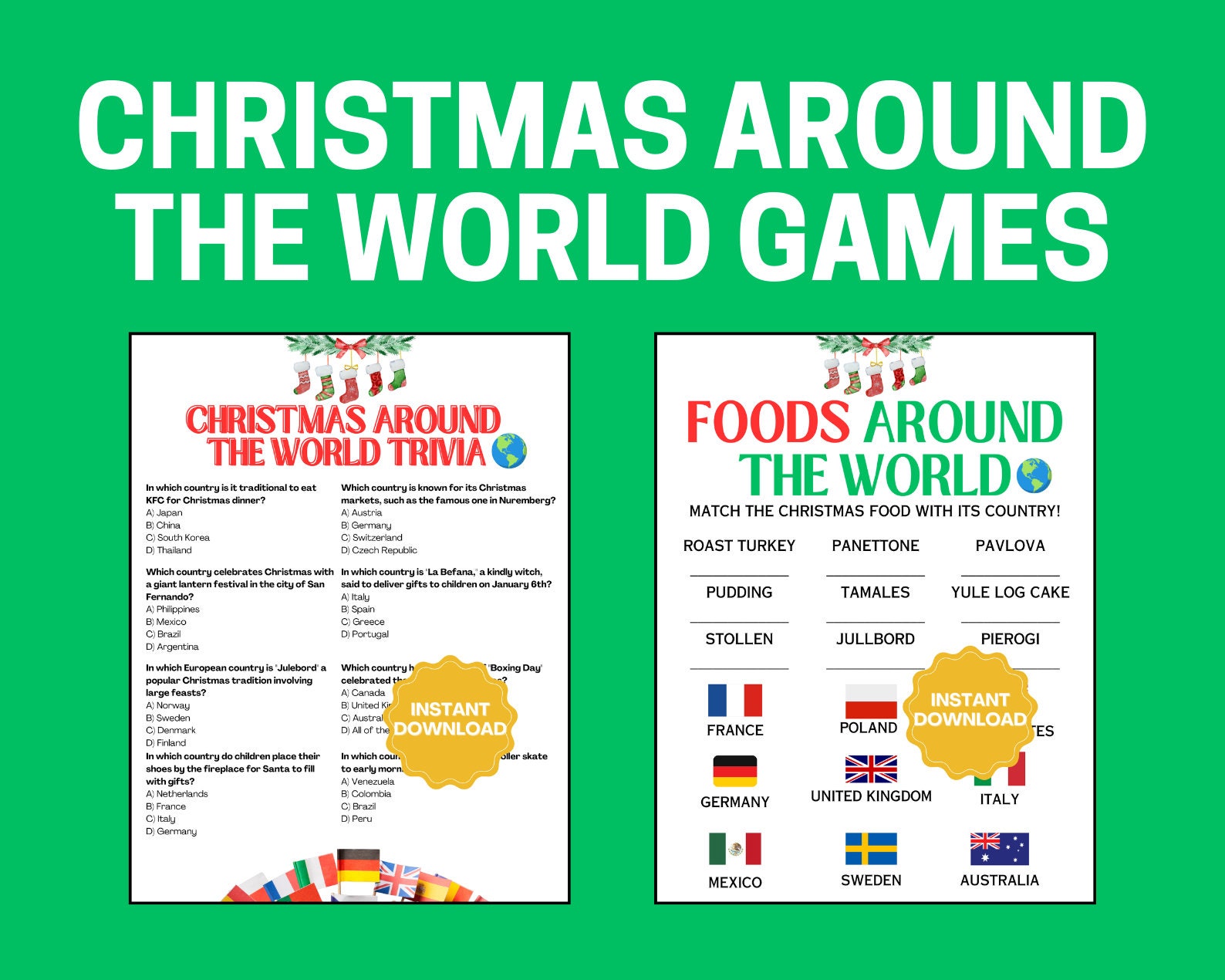 Christmas Around the World Games - Bundle L Christmas Trivia L ...