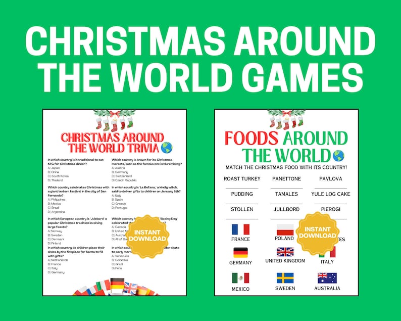 Christmas Around the World Games - Bundle L Christmas Trivia L ...