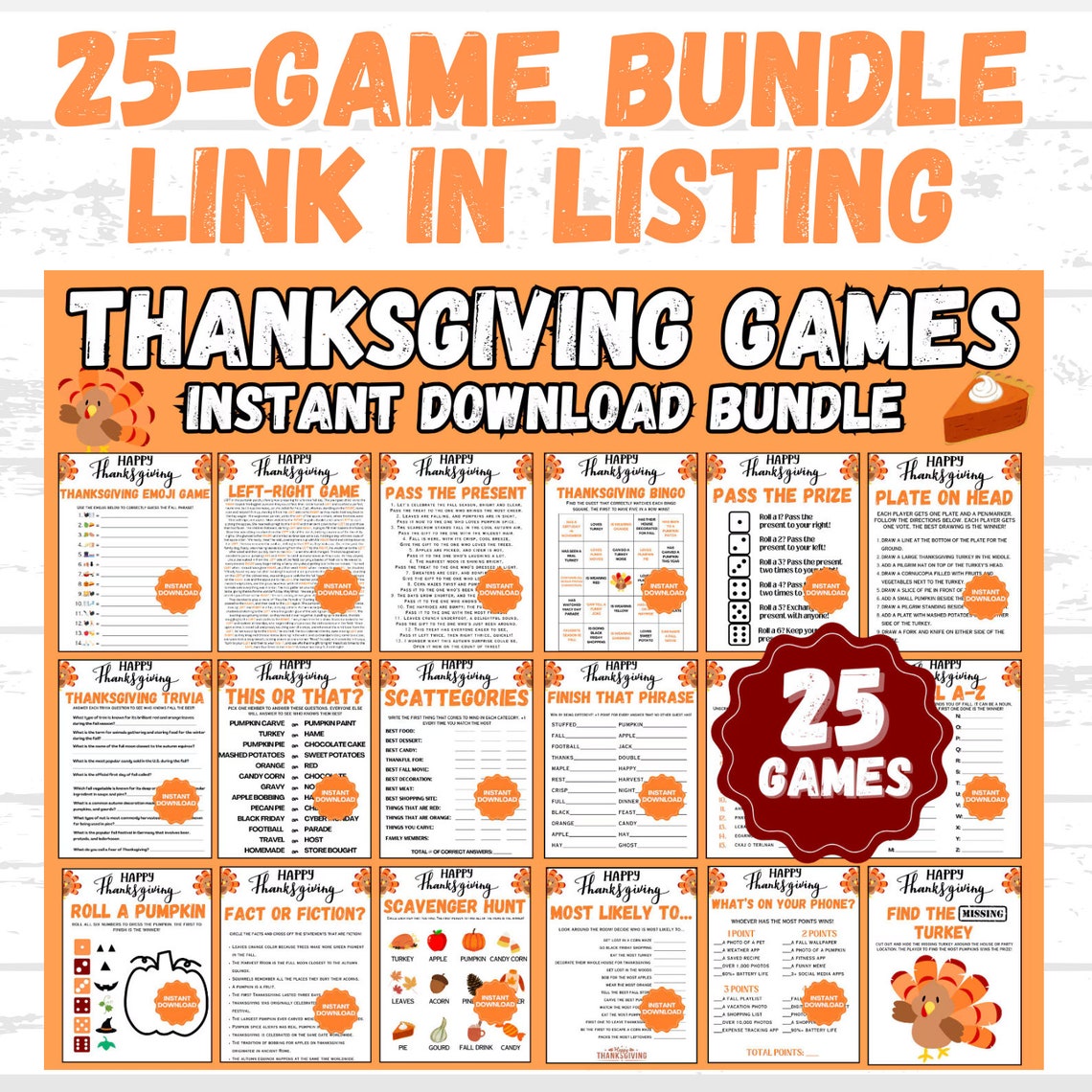 Thanksgiving Word Scramble Game | Thanksgiving Party Game ...