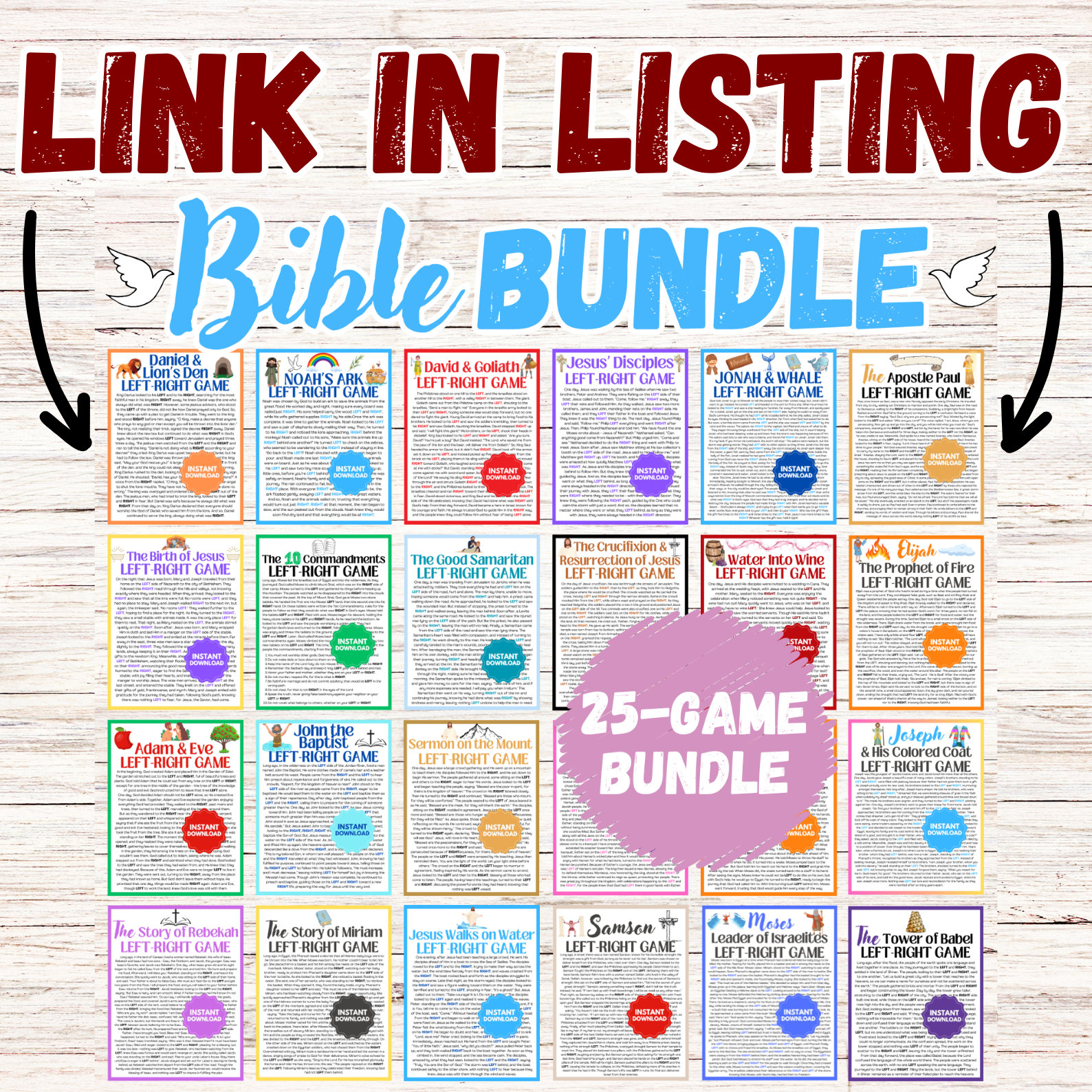 Bible Left-right Game L Daniel & Lion's Den Game L Sunday School Church ...