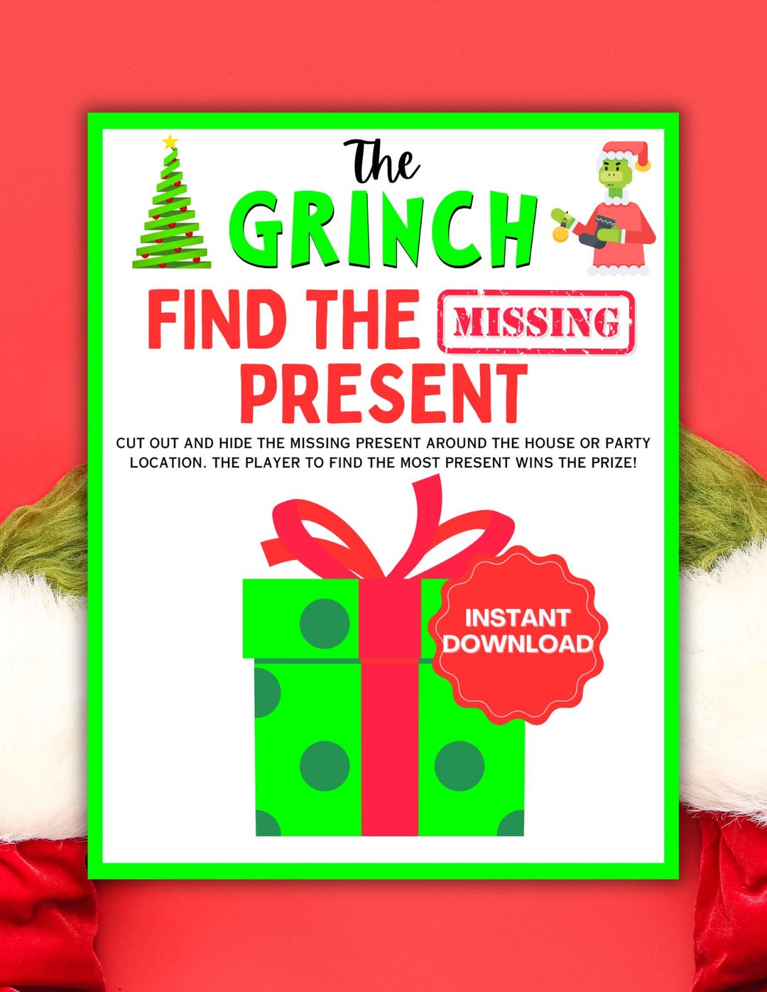 The Grinch Scavenger Hunt Grinch Party Games Fun Grinch Christmas Game ...