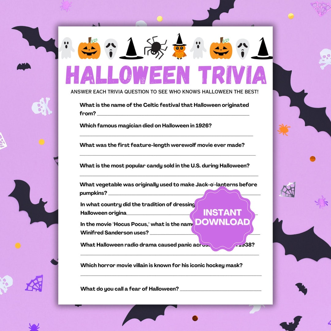 Halloween Trivia | Halloween Trivia Questions | Halloween Party Games ...
