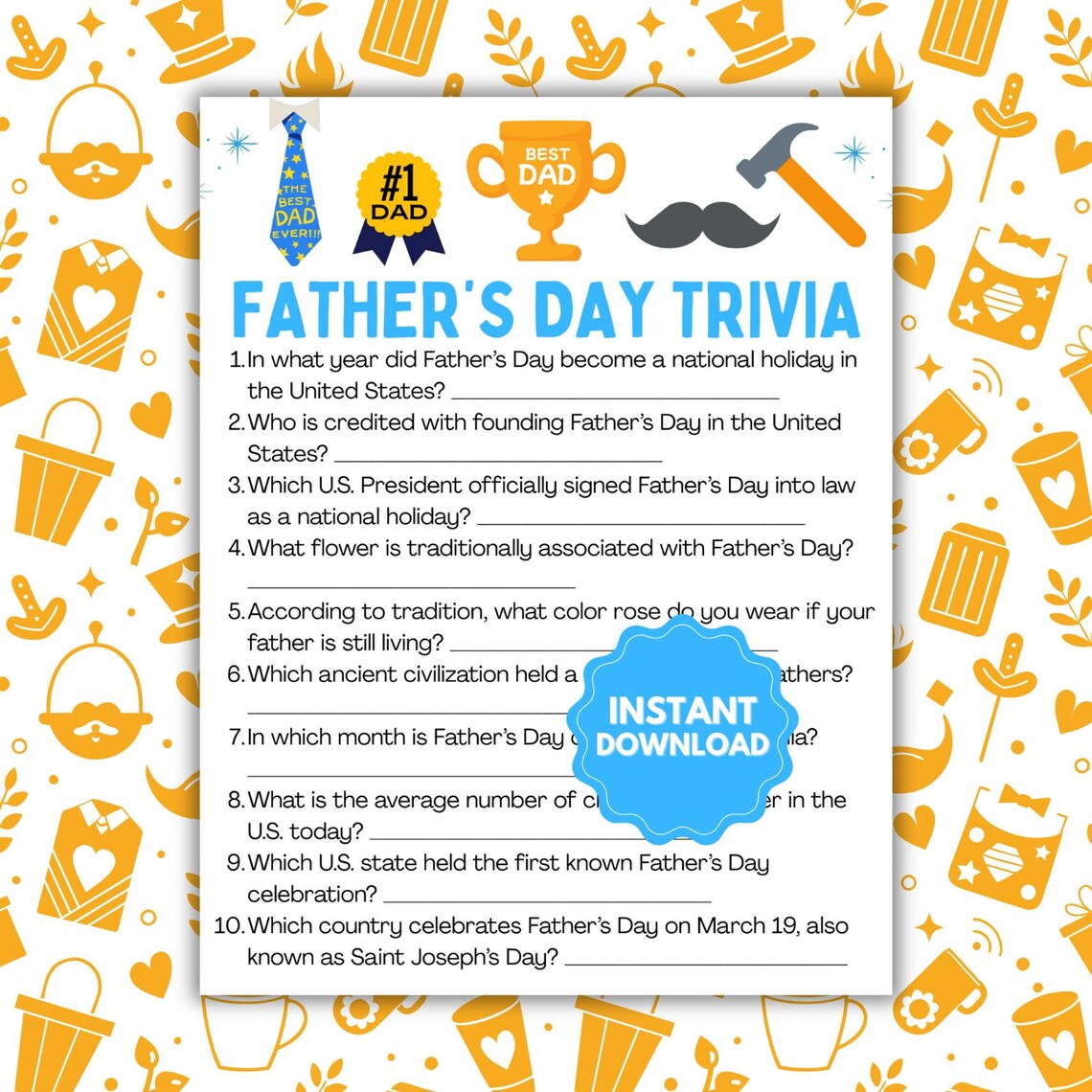 Father's Day Trivia Game | Fun Father's Day Games | Father's Day ...