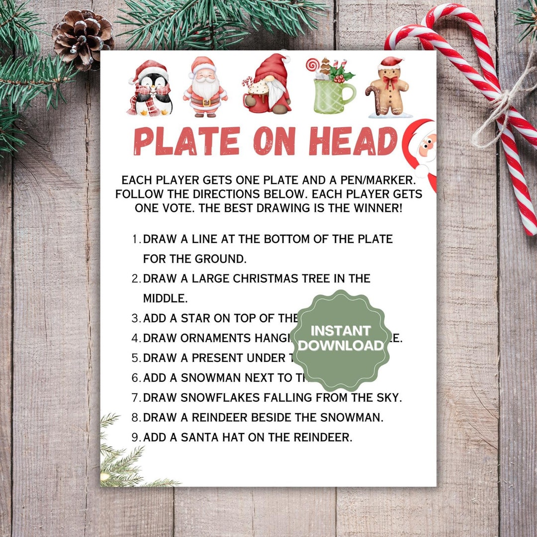 Christmas Plate on Head | Christmas Party Games | Funny Christmas Game ...