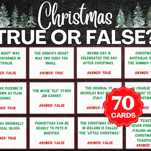 Christmas Trivia Games | True or False Printable Game | Christmas Party ...