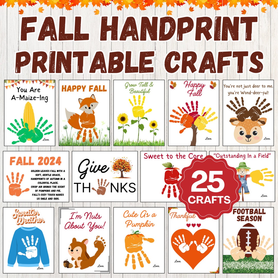 Fall Handprint Craft Bundle 25 Fall-themed Crafts Fall Craft Activities ...