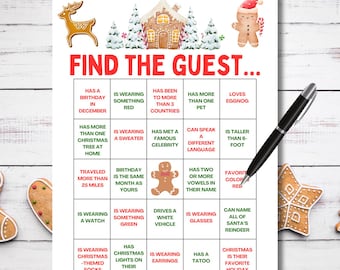 Christmas Bingo | Christmas Find the Guest | Christmas Office Party ...