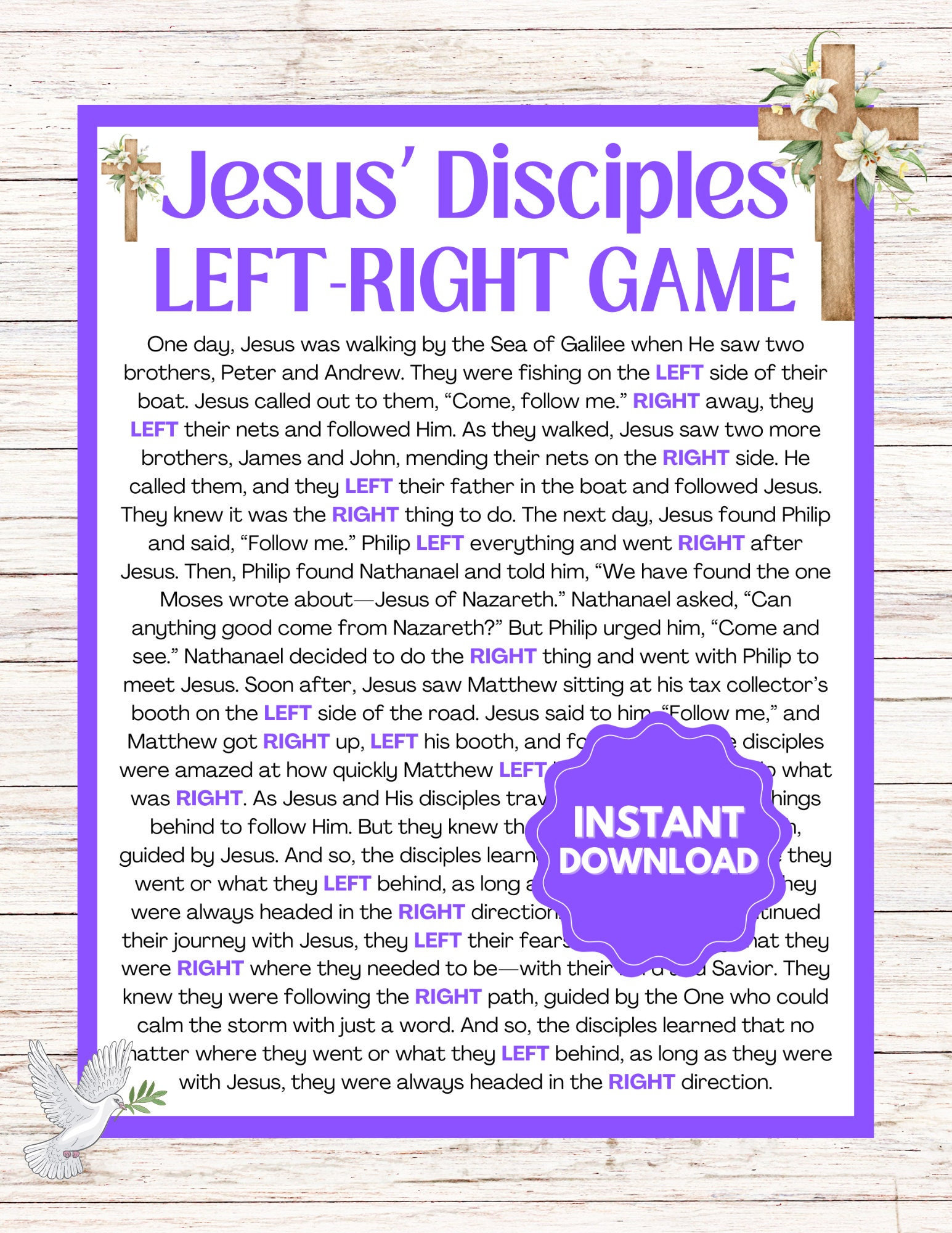 Bible Left Right Game L Sunday School Church Games L Left-right Bible ...
