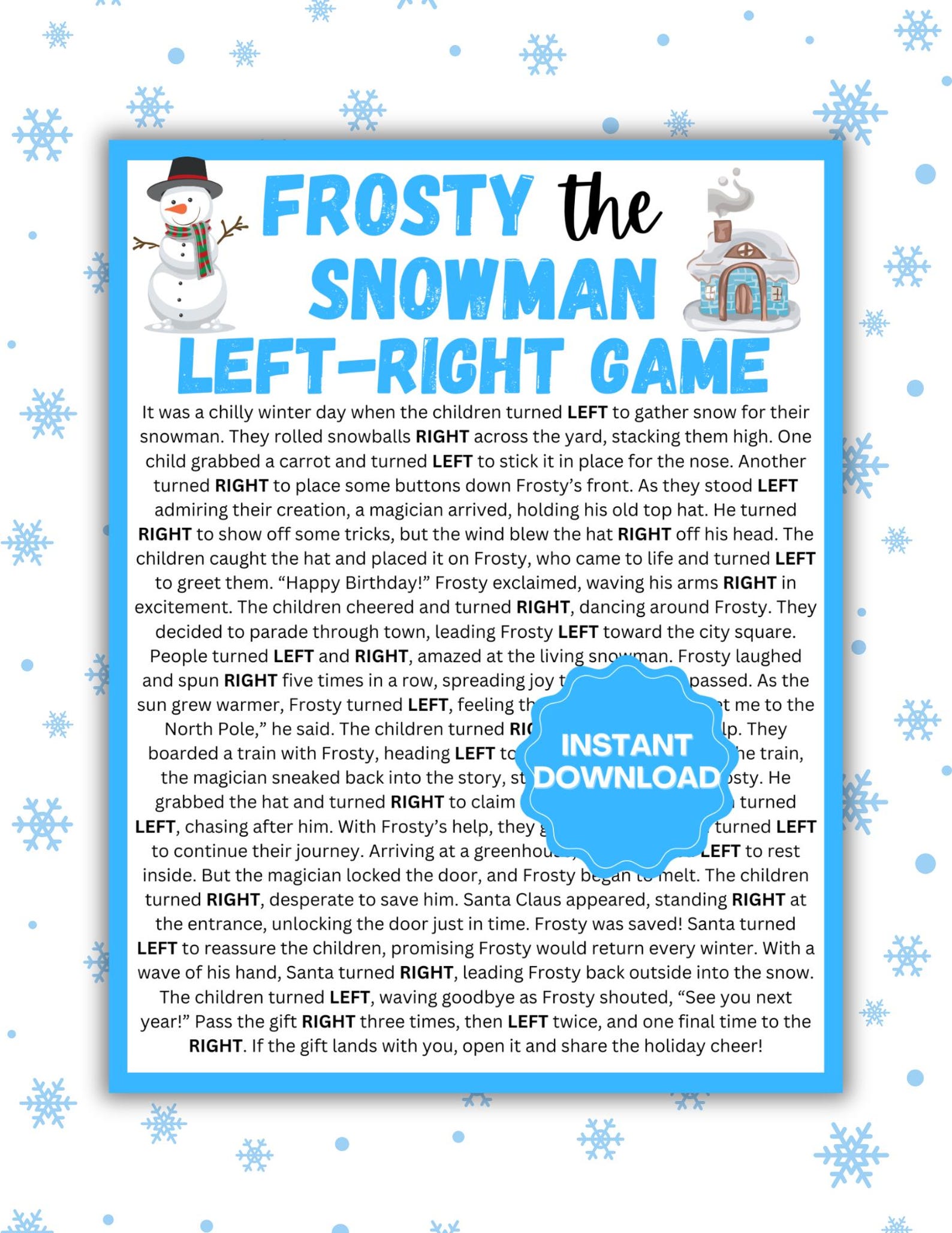 Frosty the Snowman Left-right Game | Christmas Movie Games | Left Right ...