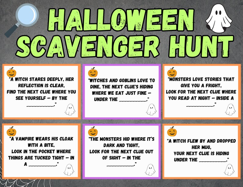 Halloween Scavenger Hunt | Halloween Party Games | Halloween Printable ...
