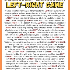 Fall Left-right Game L Fall Printable Games L Left-right Fall Game L ...