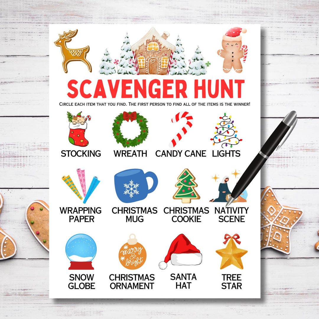 Christmas Scavenger Hunt Christmas Games Christmas Kids Games Printable ...
