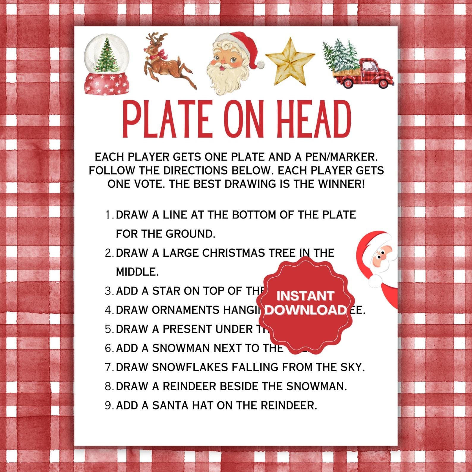 Christmas Plate on Head Game | Christmas Party Games | Fun Family ...