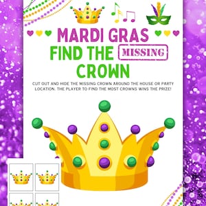 Mardi Gras Find the Missing Crown L Mardi Gras Scavenger Hunt L ...