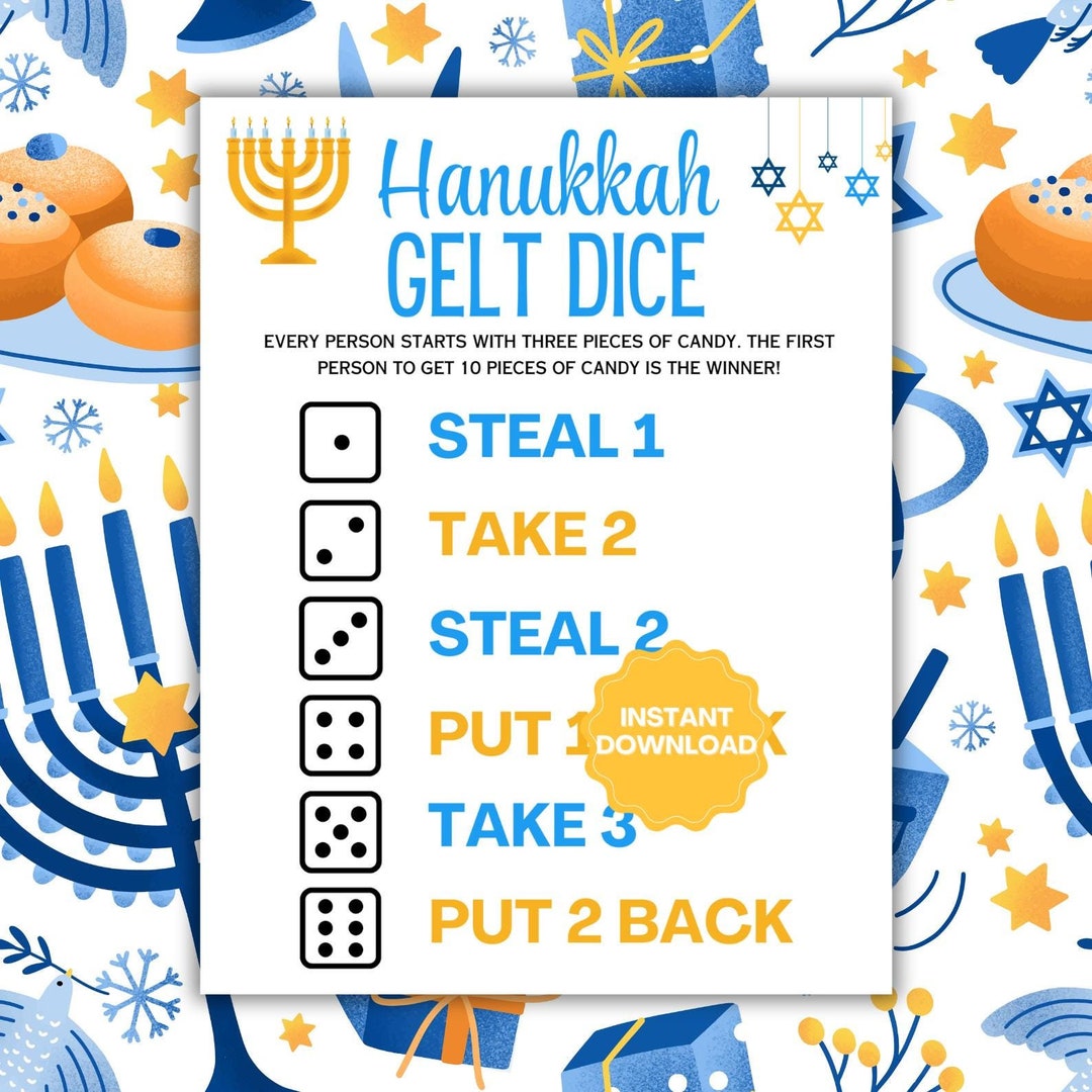Hanukkah Gelt Game Hanukkah Party Games Hanukkah Games Hanukkah Candy ...
