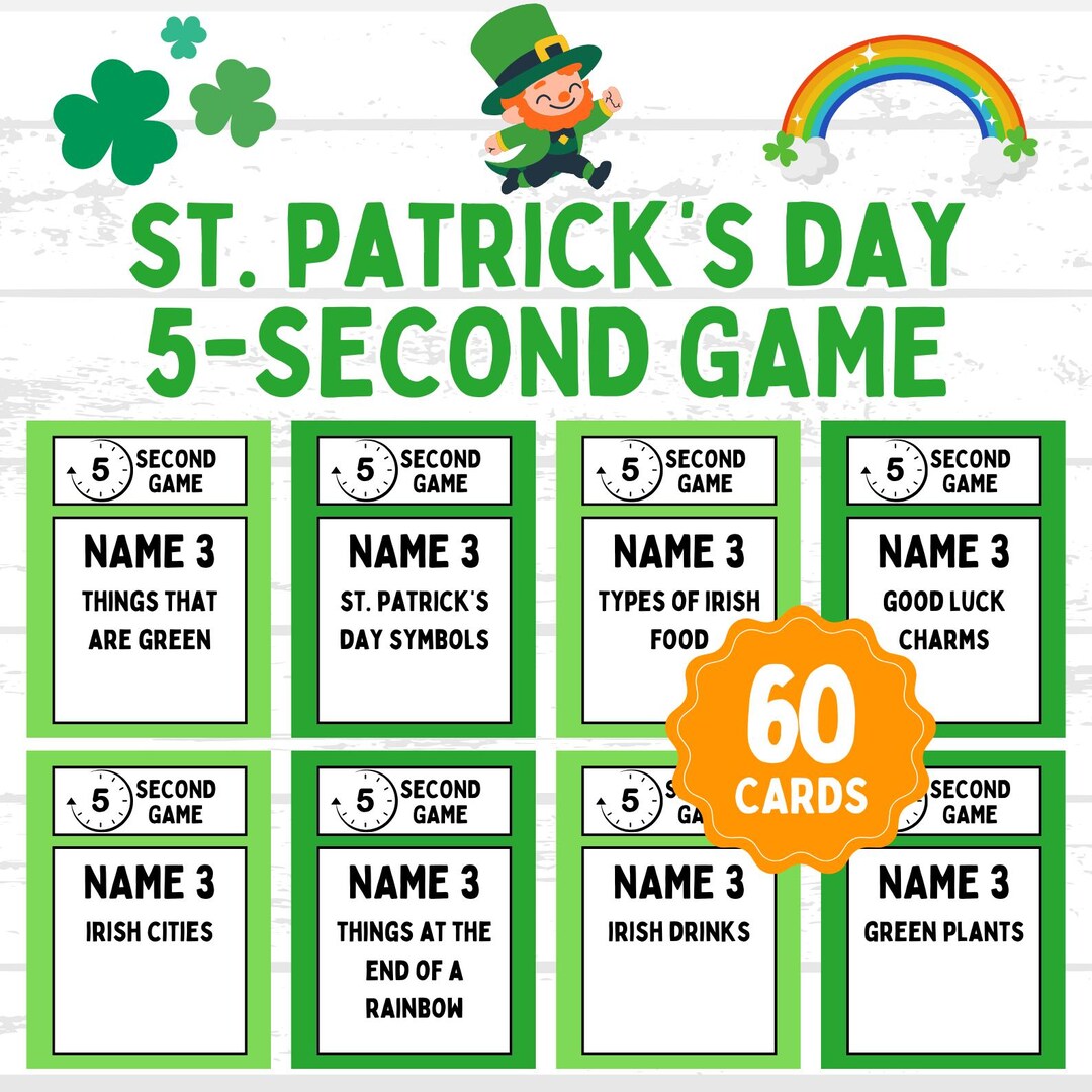 St. Patrick's Day 5-second Game | St. Patrick's Think Fast | St ...