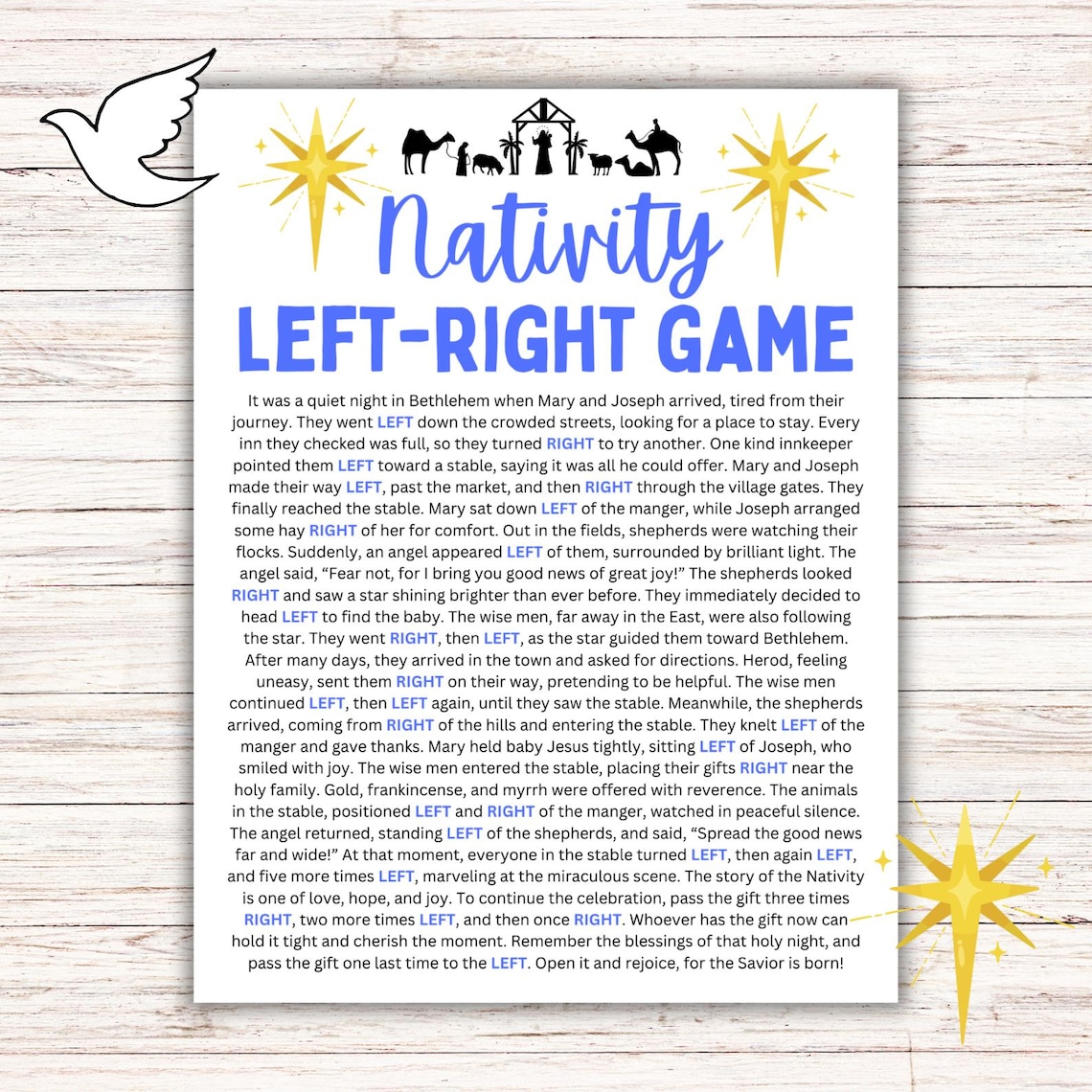 Nativity Left-right Game | Church Bible Games | Christmas Bible Games ...