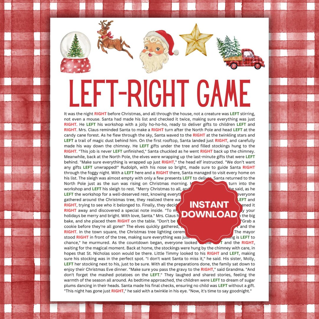 Christmas Left-right | Christmas Party Games | Christmas Left Right ...