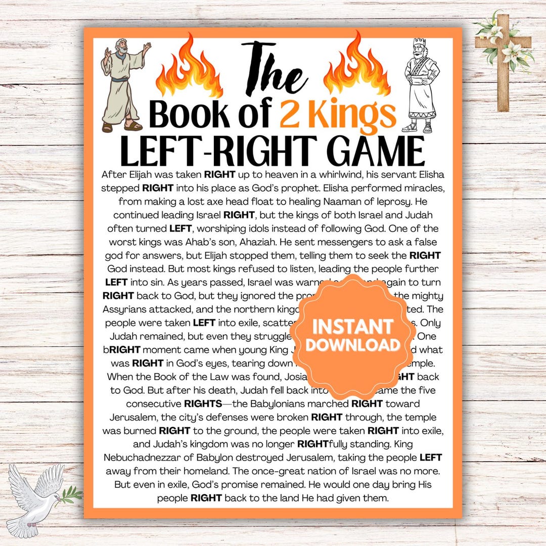 2 Kings Bible Game L Bible Left-right Game L Sunday School Church Games ...