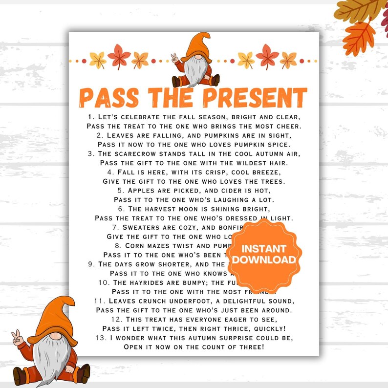 Thanksgiving Pass the Present | Thanksgiving Games | Thanksgiving Pass ...