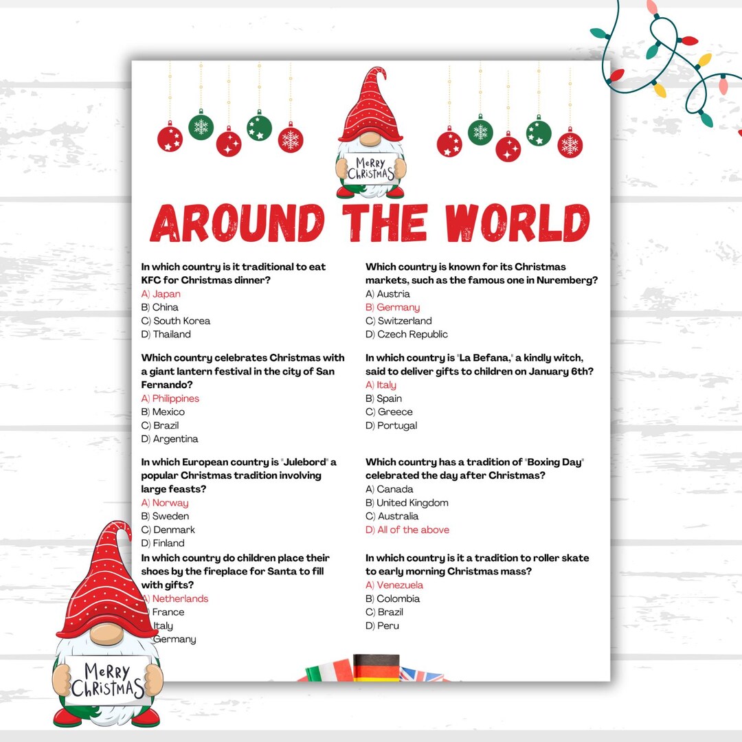Christmas Around the World | Christmas Party Games | Printable ...