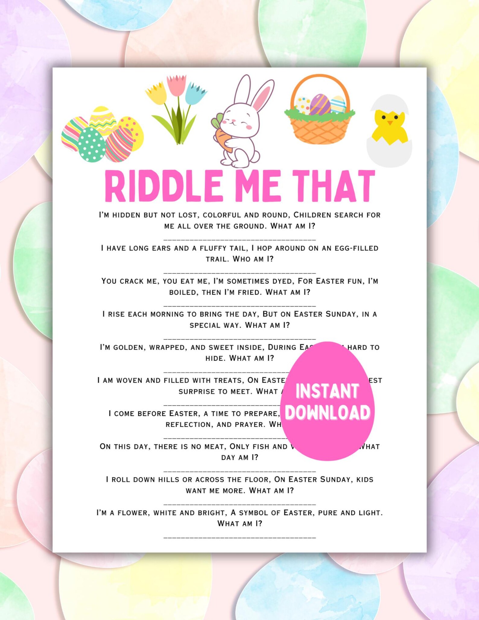 Easter Riddle Me That | Fun Easter Games | Easter Riddles Game | Family ...
