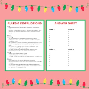 Christmas Trivia | Fill in the Blank Christmas Game | Printable Fill in ...