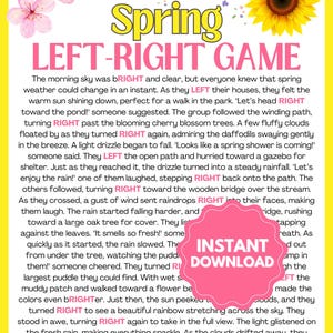Spring Left-right Game | Left-right Game | Left Right Spring Printable ...