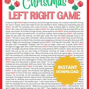Left Right Christmas Story Bundle | Left Right Christmas Game | Left ...