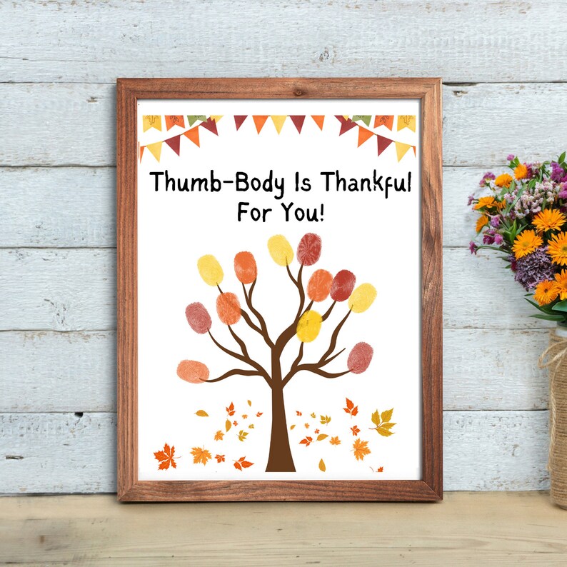 Thanksgiving Thumbprint Tree Craft | Thanksgiving Craft | Fall Craft ...