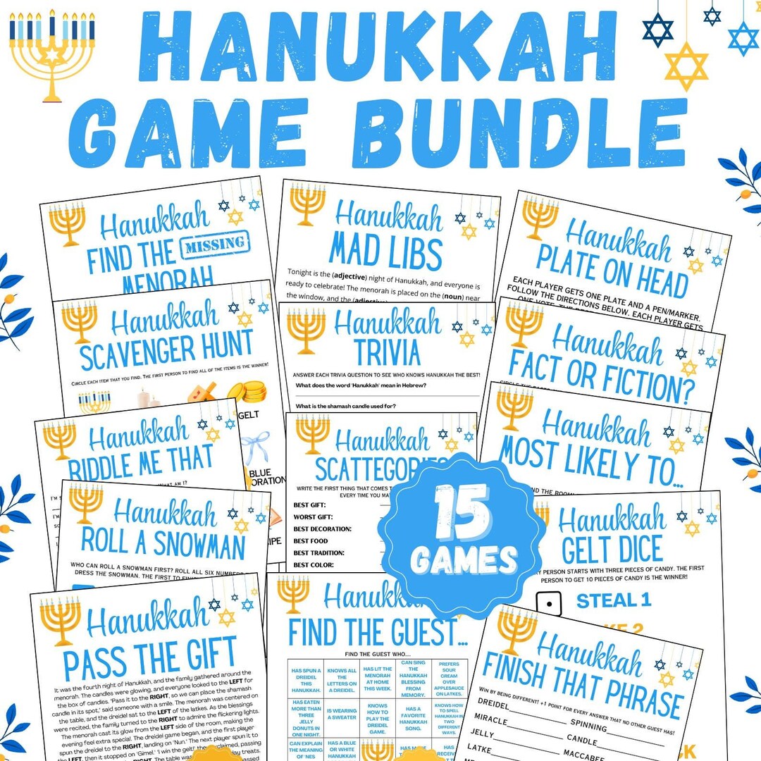 Hanukkah Party Games | 15 Hanukkah Games | Printable Hanukkah Games ...