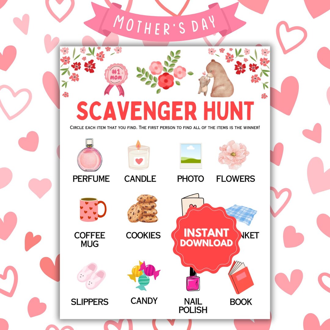 Mother's Day Scavenger Hunt | Mother's Day Kids Games | Fun Mother's ...