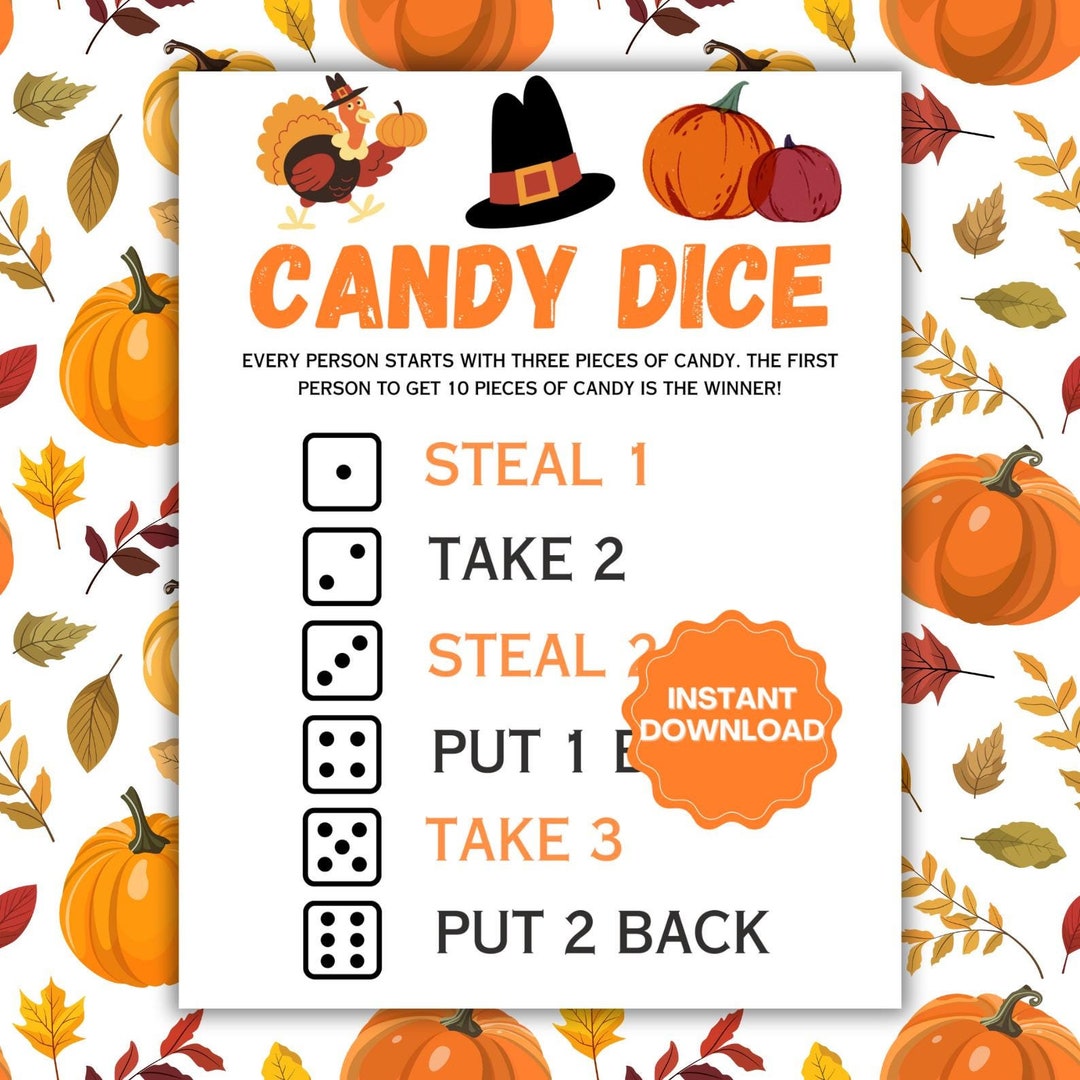 Thanksgiving Candy Game Thanksgiving Party Games Thanksgiving Candy ...